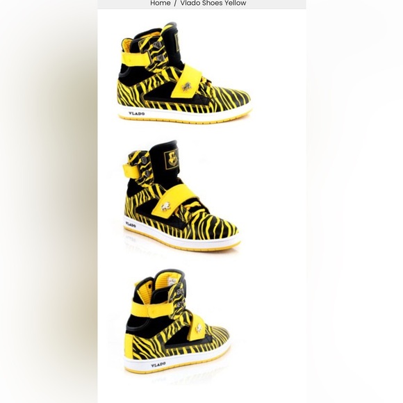 Vlado | Shoes | Mens Black Yellow Vlado Atlas Ii Hightop Sneakers Size ...